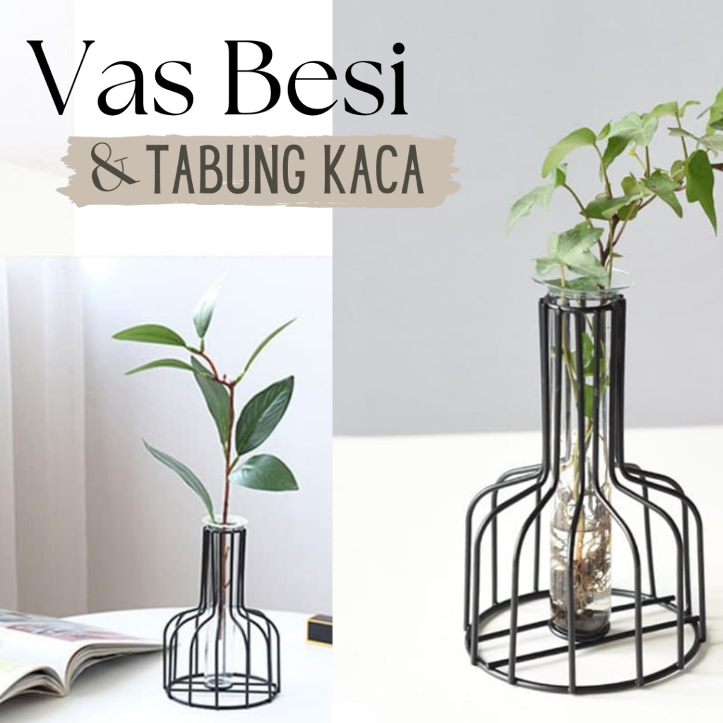 Jual Vas Bunga BESI termasuk TABUNG KACA - Vas Bunga Minimalis - Vas ...