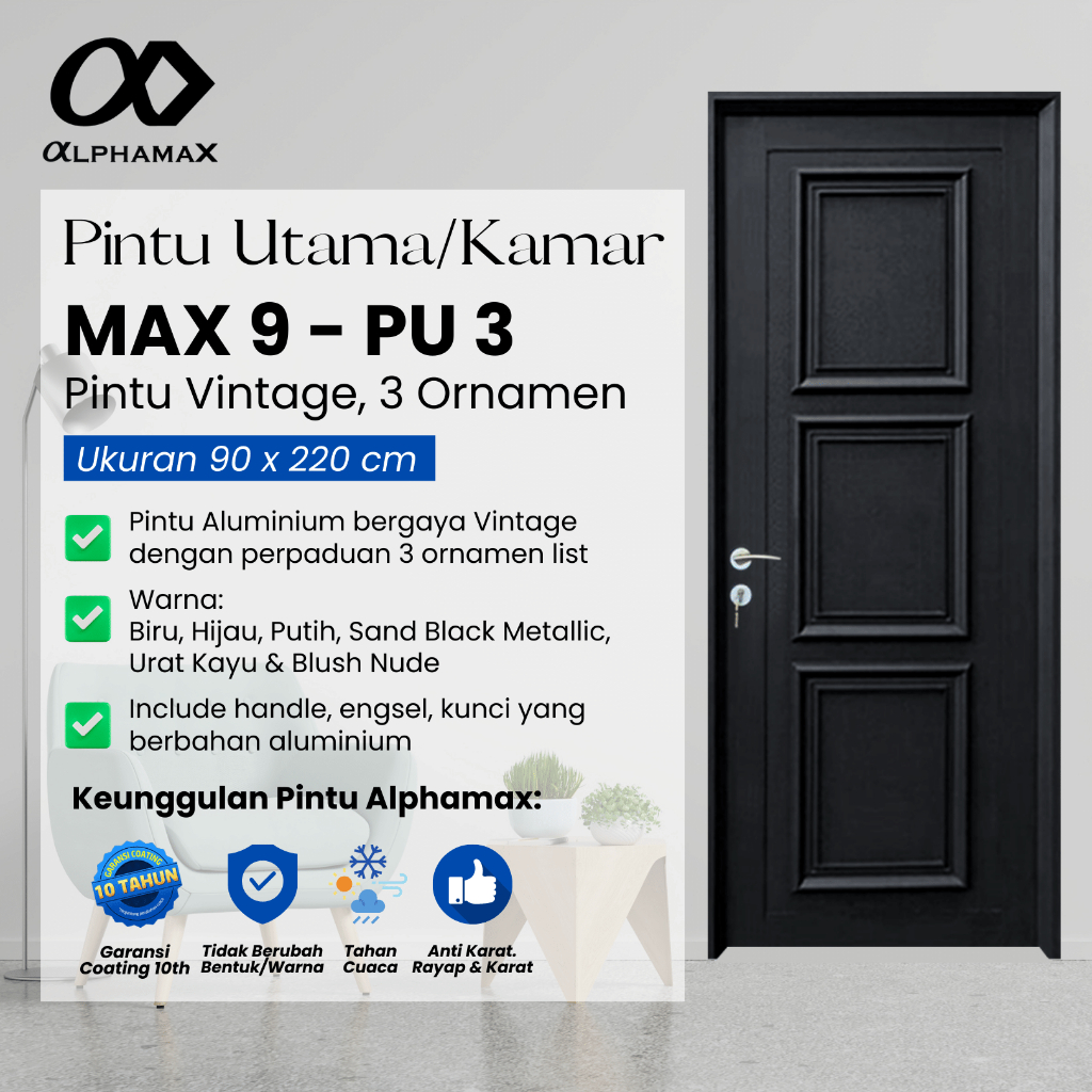 Jual ALPHAMAX Max 9-PU3 Pintu Rumah Pintu Depan Pintu Utama Pintu Kamar ...