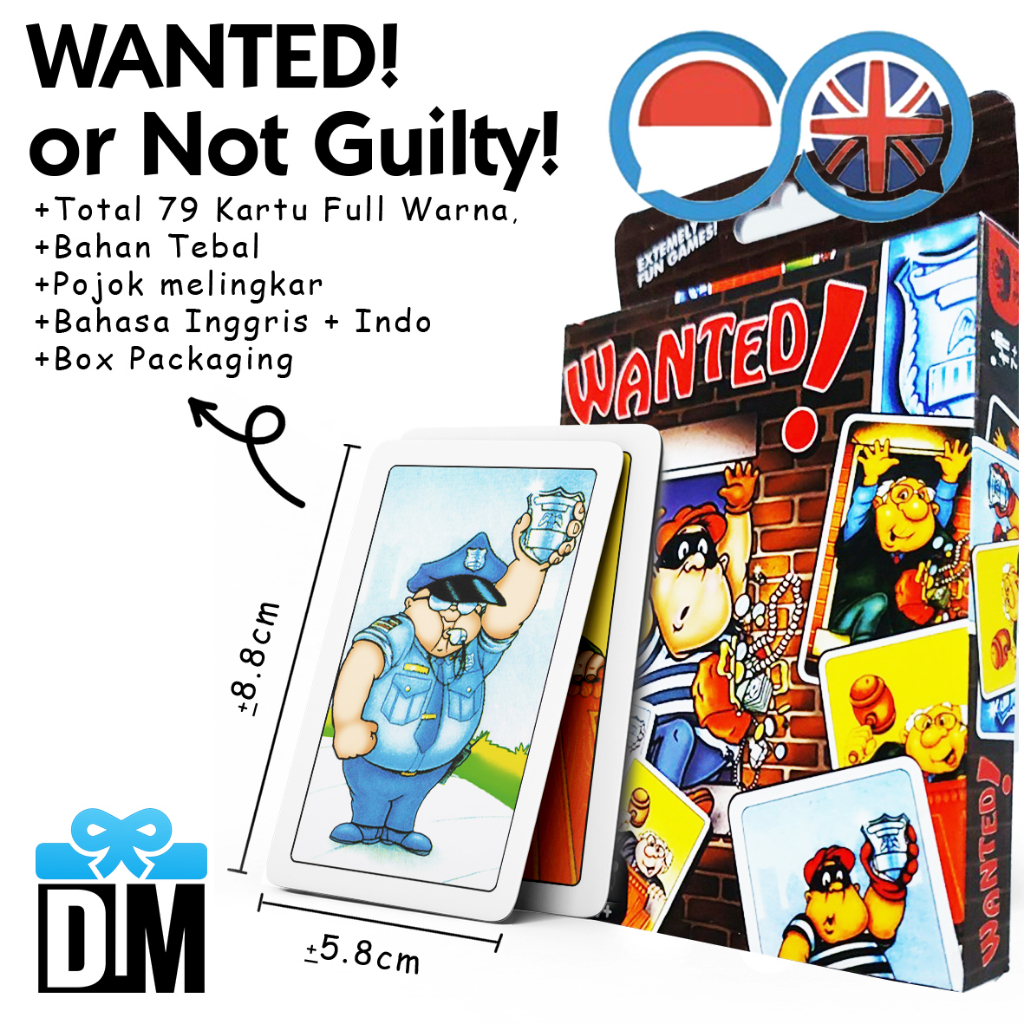 Jual Kartu Wanted Not Guilty Card Games family Permainan Keluarga Cafe ...