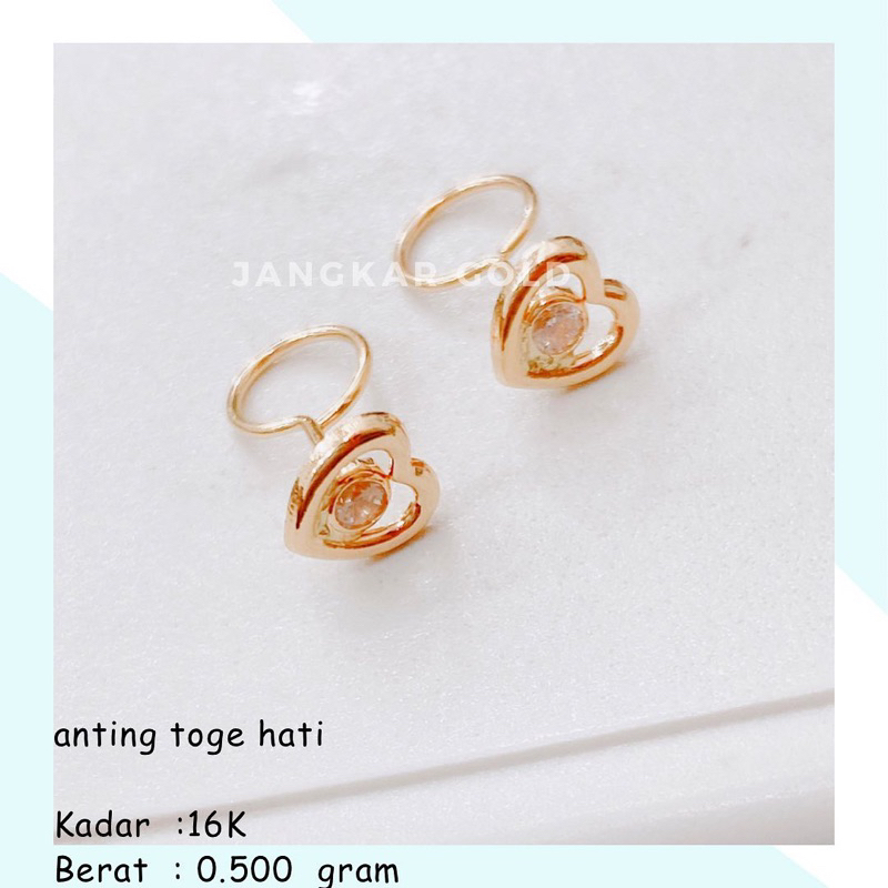 Jual ANTING TOGE HATI 16K 0.500GR MATA CANTIK | Shopee Indonesia