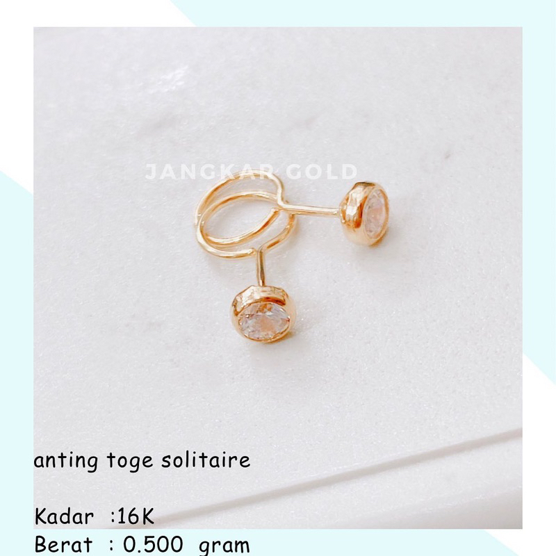 Jual ANTING TOGE SOLITAIRE 16K 0.500GR MATA CANTIK | Shopee Indonesia