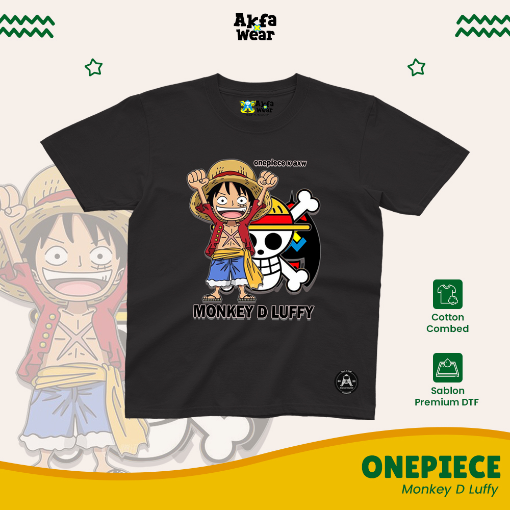 Jual BAJU ANAK Karakter ONEPIECE Monkey D Luffy X Akfa X Wear Cotton ...