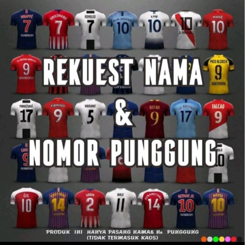 Jual Namset id ( CETAK NAMA SAMA NOMOR) | Shopee Indonesia