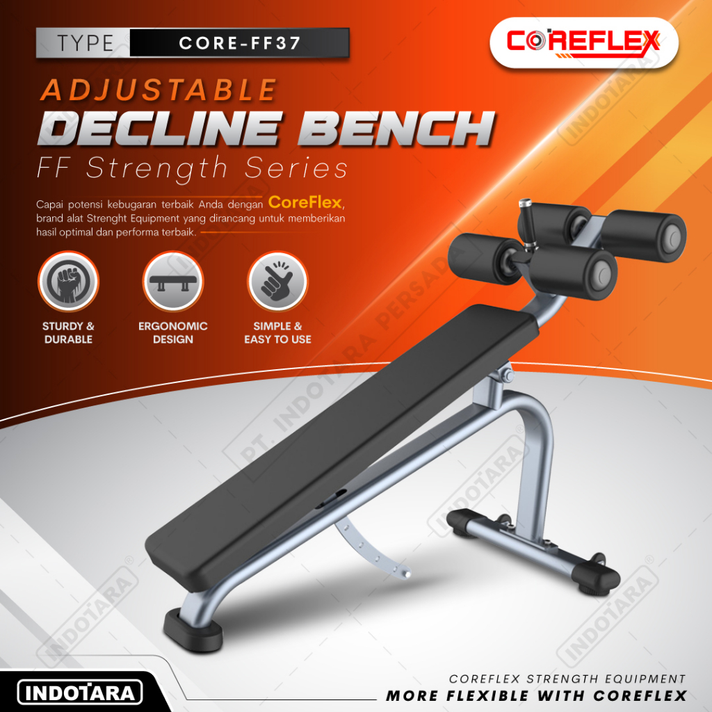Jual Adjustable Decline Bench CORE-FF37 Alat Fitness Coreflex | Shopee ...