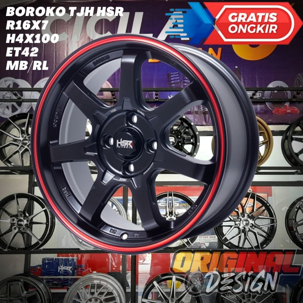 Jual Velg Mobil Ring 16 HSR BOROKO TJH R16 LEBAR 7 LOBANG 4 PCD 4X100 ET42 MBRL | Shopee Indonesia