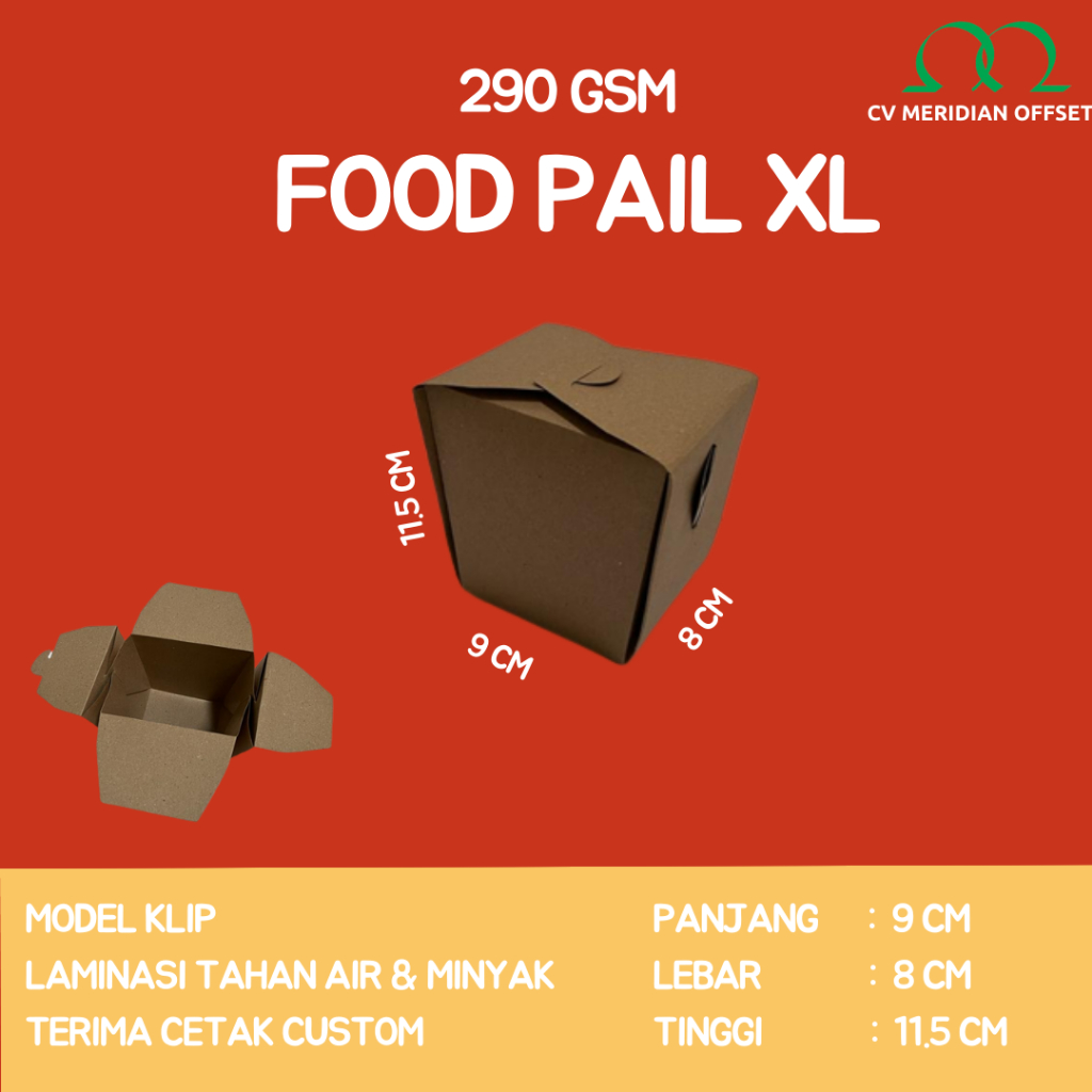 Jual Food Pail XL /Rice Box L/Dus Makanan/Dus Rice Box/Kemasan Makanan ...