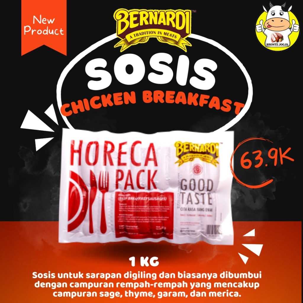 Jual BERNARDI HORECA PACK SOSIS AYAM BREAKFAST 1KG - FROZEN FOOD ...