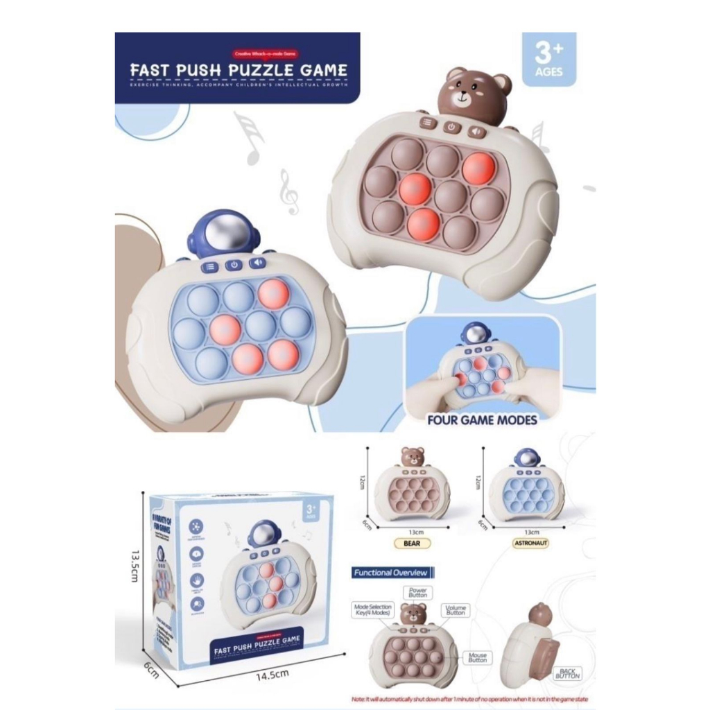 Jual FAST PUSH PUZZLE GAME / POP IT ELEKTRONIK Push Bubble Game ...