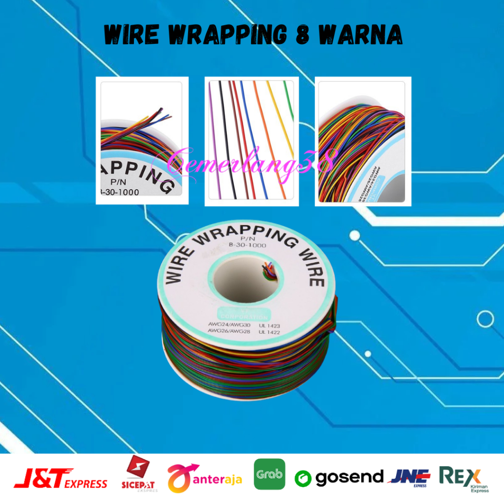 Jual Wire Wrapping Kabel Jumper Tunggal untuk PCB 8 warna Kawat Halus ...
