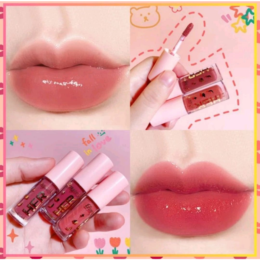 Jual [COD] DRAGONRANEE Her Lip Gloss Water Glass Korean Waterproof Lip ...