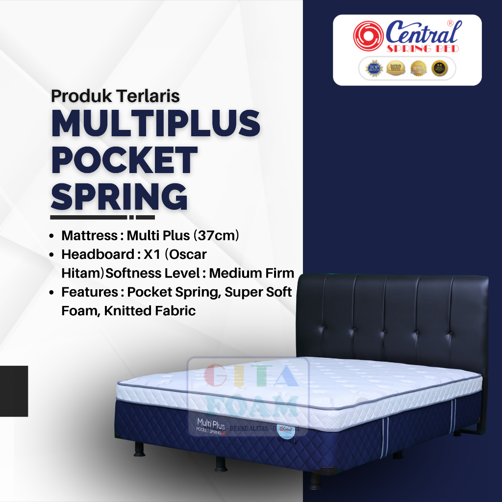 Jual Kasur Matras Springbed Central Deluxe Multiplus Pocket Spring ...