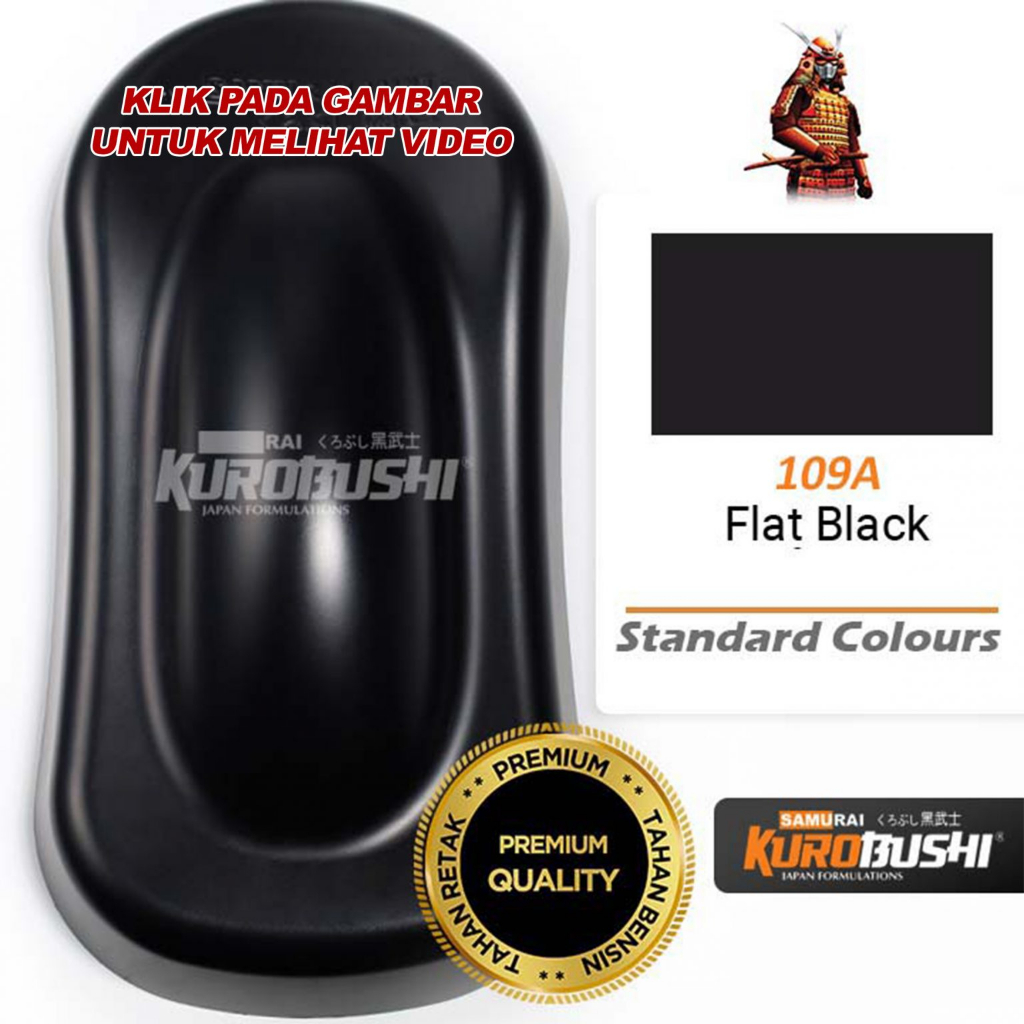 Jual Samurai Paint Flat Black 109A Hitam Doff Standar cat semprot ...