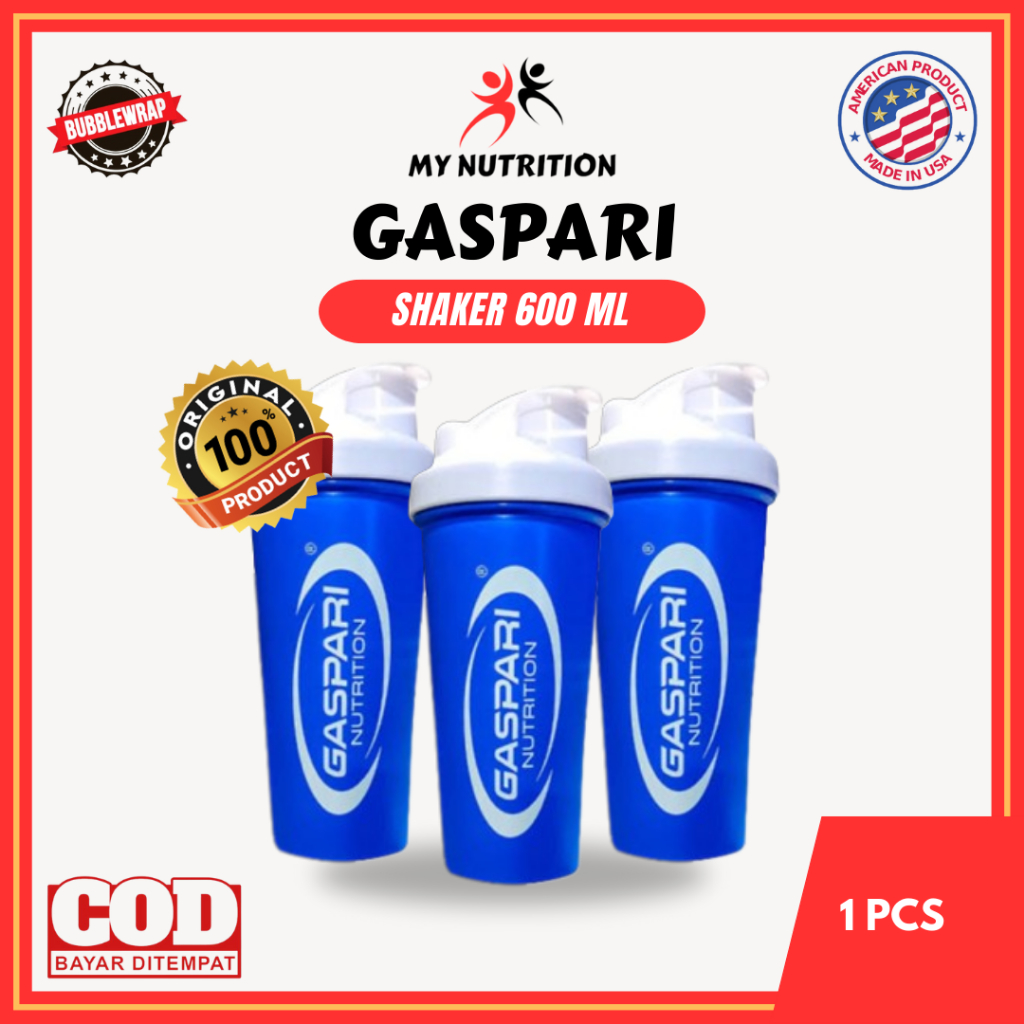 Jual Gaspari Botol Minum Shaker Gaspari 600ml Shake Susu Whey Protein ...