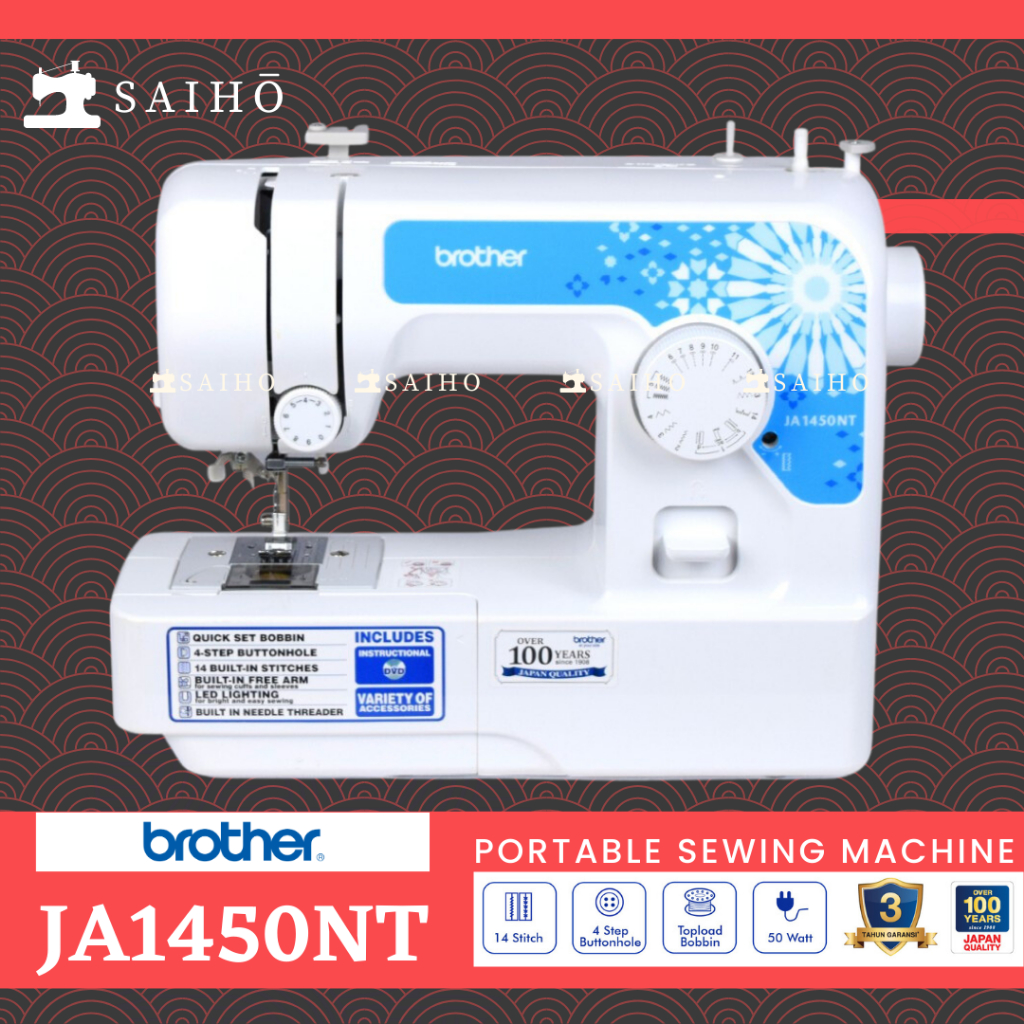 Jual Mesin Jahit Portable Multifungsi Brother JA1450NT / JA 1450 NT ...