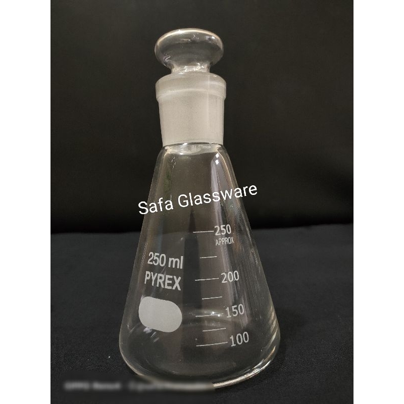 Jual Erlenmeyer With Stopper 250ml / Erlenmeyer Flask Pake Tutup 250ml Pyrex | Shopee Indonesia