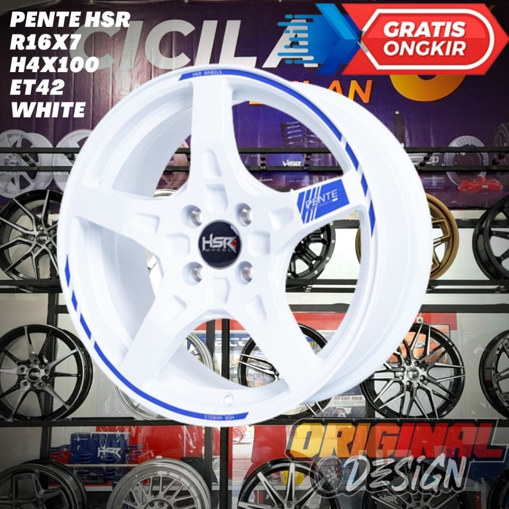 Jual Velg Mobil Ring 16 PROMO HSR PENTE R16 LEBAR 7 LOBANG 4 ET42 WHITE/PUTIH | Shopee Indonesia
