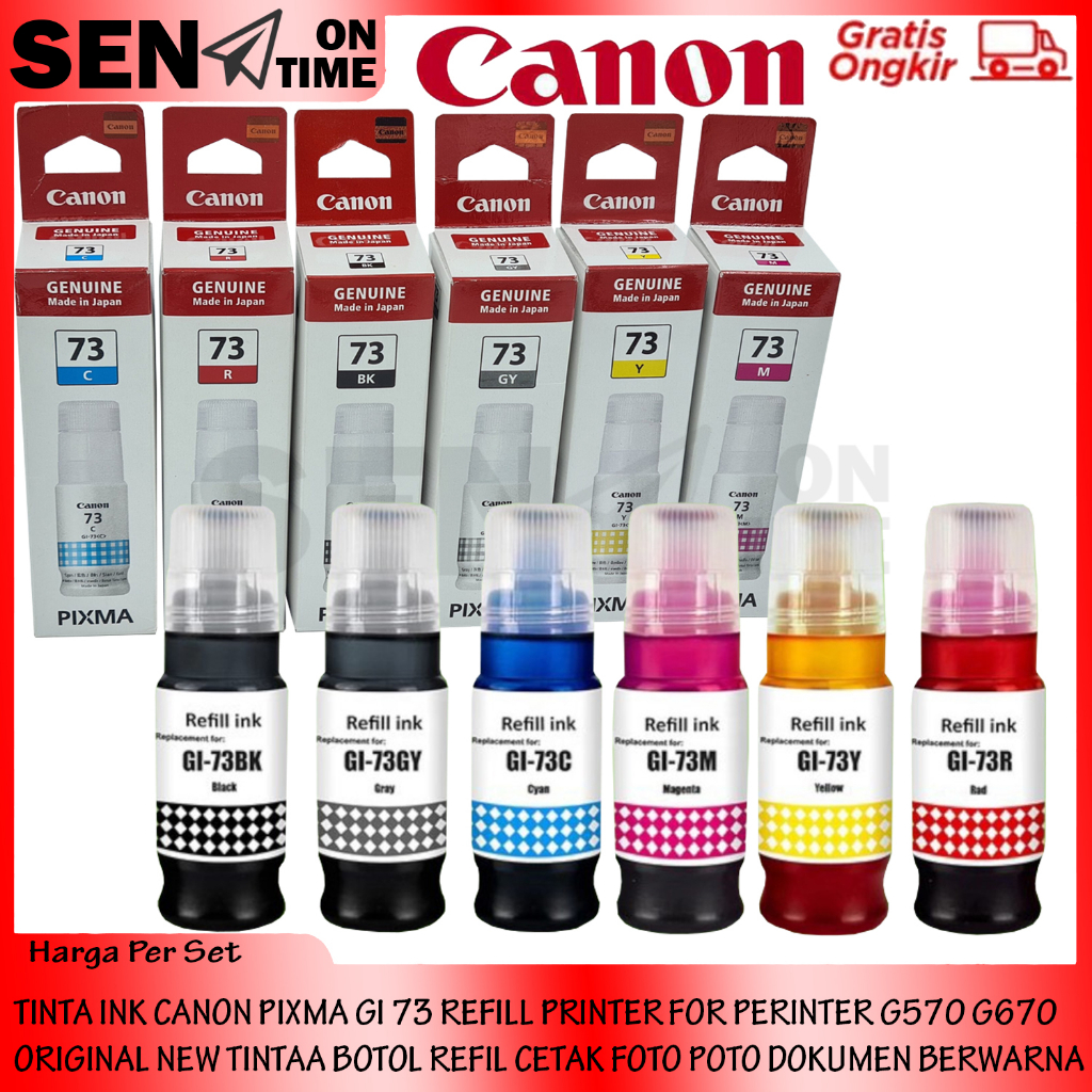 Jual Canon Gi 73 Set 4 Warna For Printer Refill Ink Tipe Perinter G570 ...