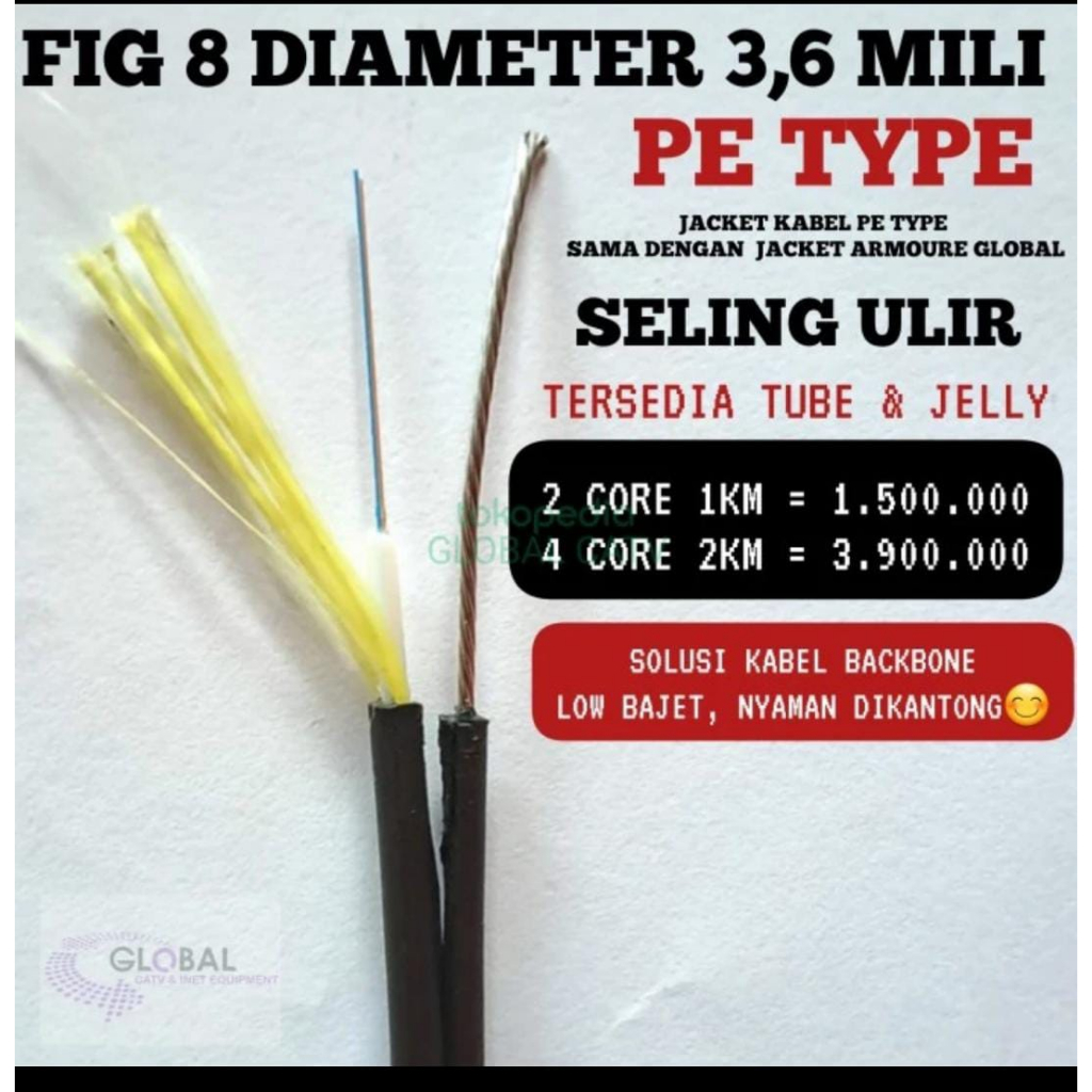 Jual KABEL FIG 8 3,6 mili 2km PE Type by Global | Shopee Indonesia