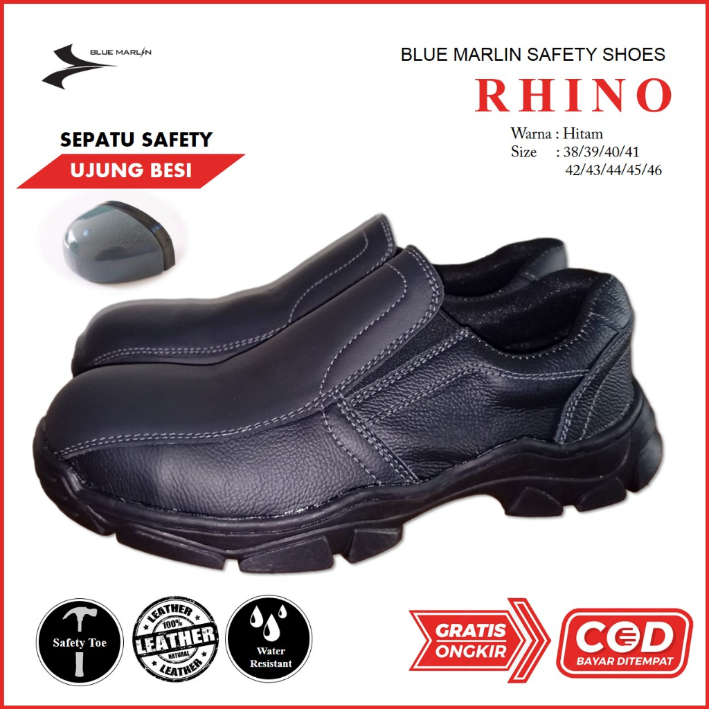 Jual Sepatu Kerja Safety Shoes International RHINO by Blue Marlin (ADA ...