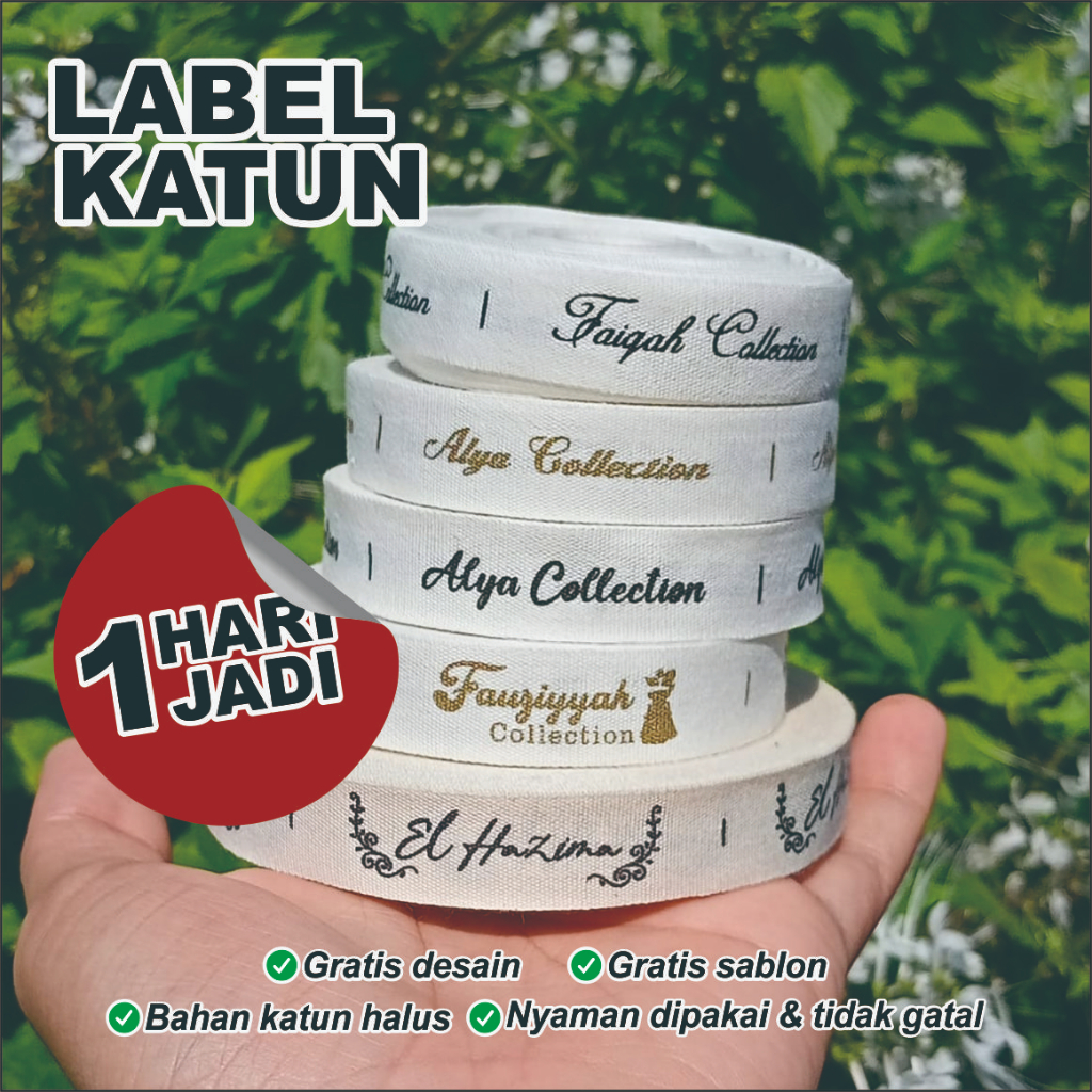 Jual LABEL KATUN SABLON / LABEL HIJAB /LABEL MURAH | Shopee Indonesia
