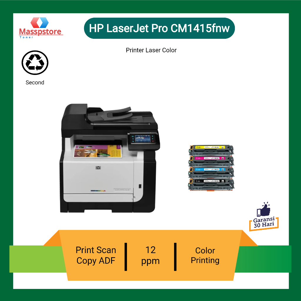 Jual Printer Hp LaserJet Pro CM1415fn Color Print Scan Copy mesin foto ...