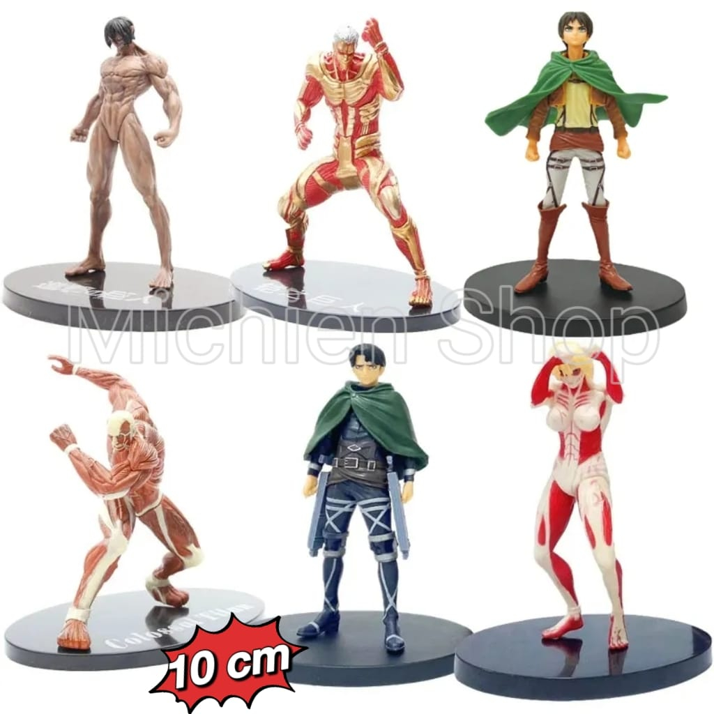 Jual Action Figure Attack On Titan Aren Yeager Levi Ackerman Colosal ...