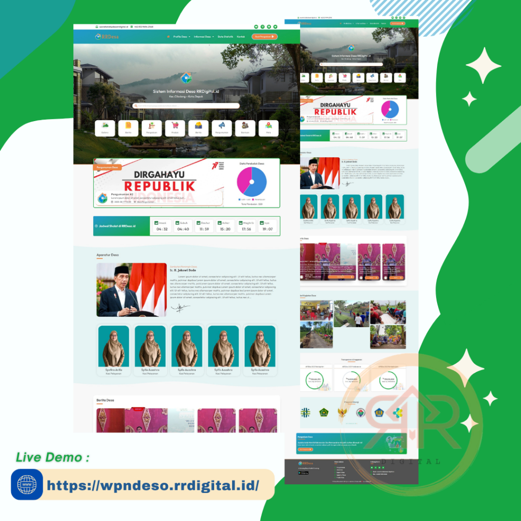 Jual TEMPLATE WEBSITE DESA DESIGN MODERN DENGAN WORDPRESS | Shopee Indonesia