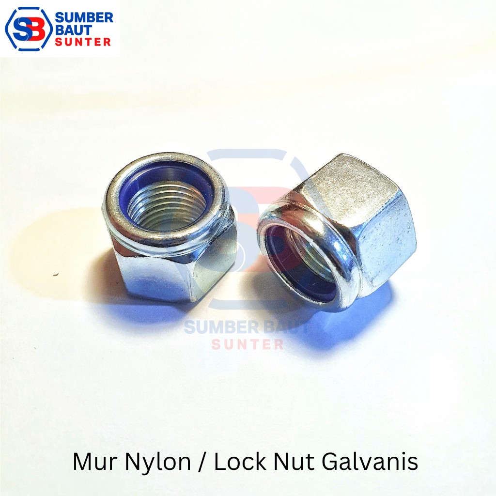 Jual M12 x 1.25 Mur Nylon Galvanis Besi / Lock Nut Kunci 17 | Shopee Indonesia