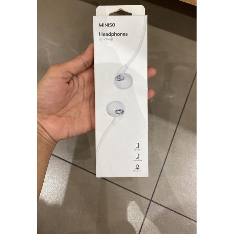 Jual Miniso Classic In Ear Headphones Model - White | Shopee Indonesia