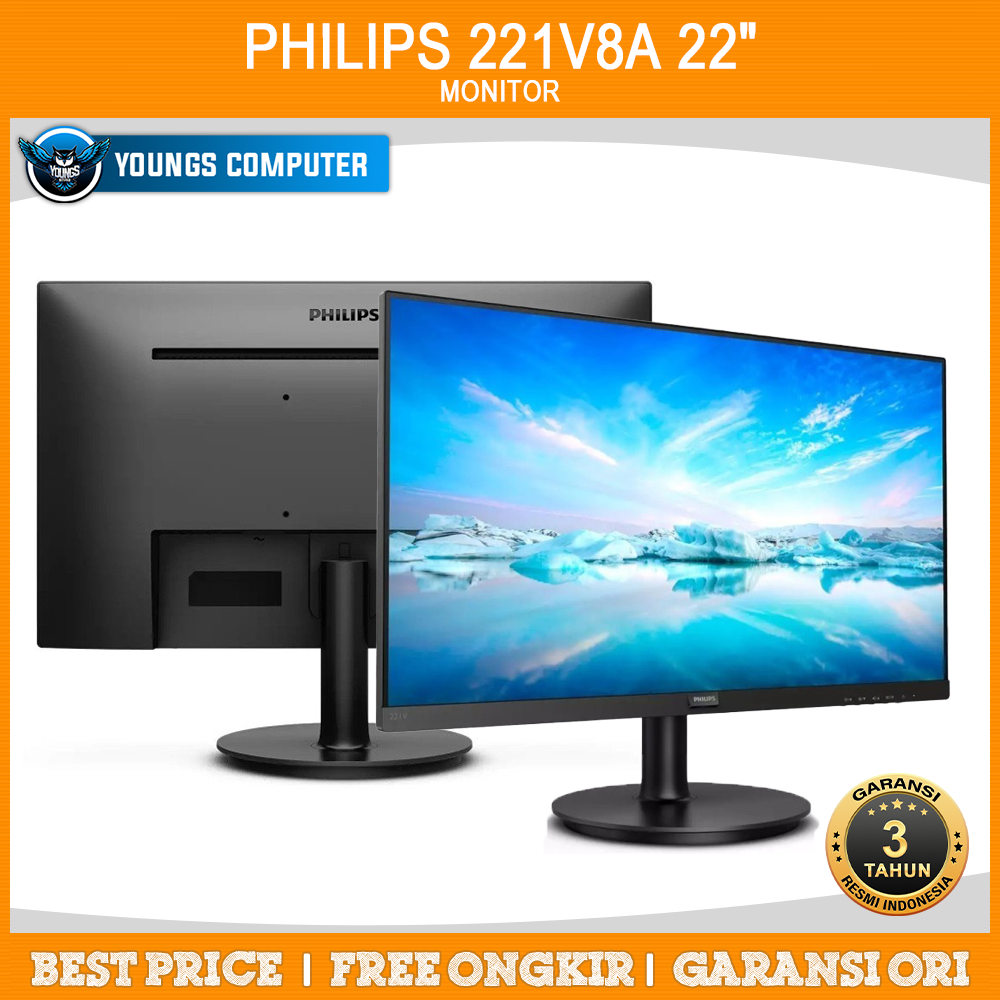 Jual Monitor LED Philips 221V8A 22" 1080p VGA HDMI Speaker 75Hz VESA ...