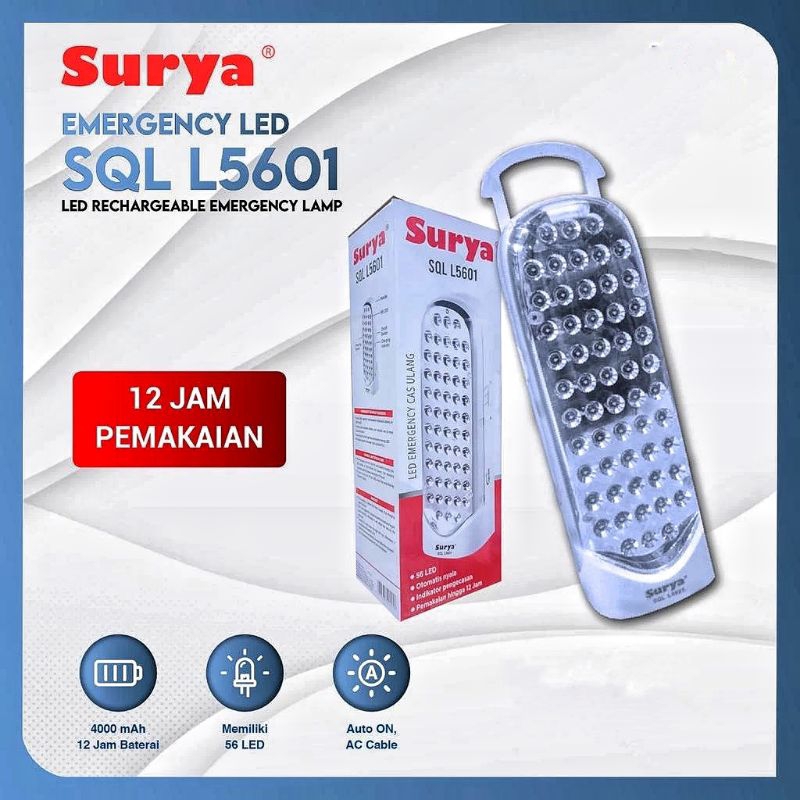 Jual Lampu Emergency Surya SQL L5601 Rechargeable Emergency Led Lampu ... Jual Lampu Emergency Surya SQL L5601 Rechargeable Emergency Led Lampu ...