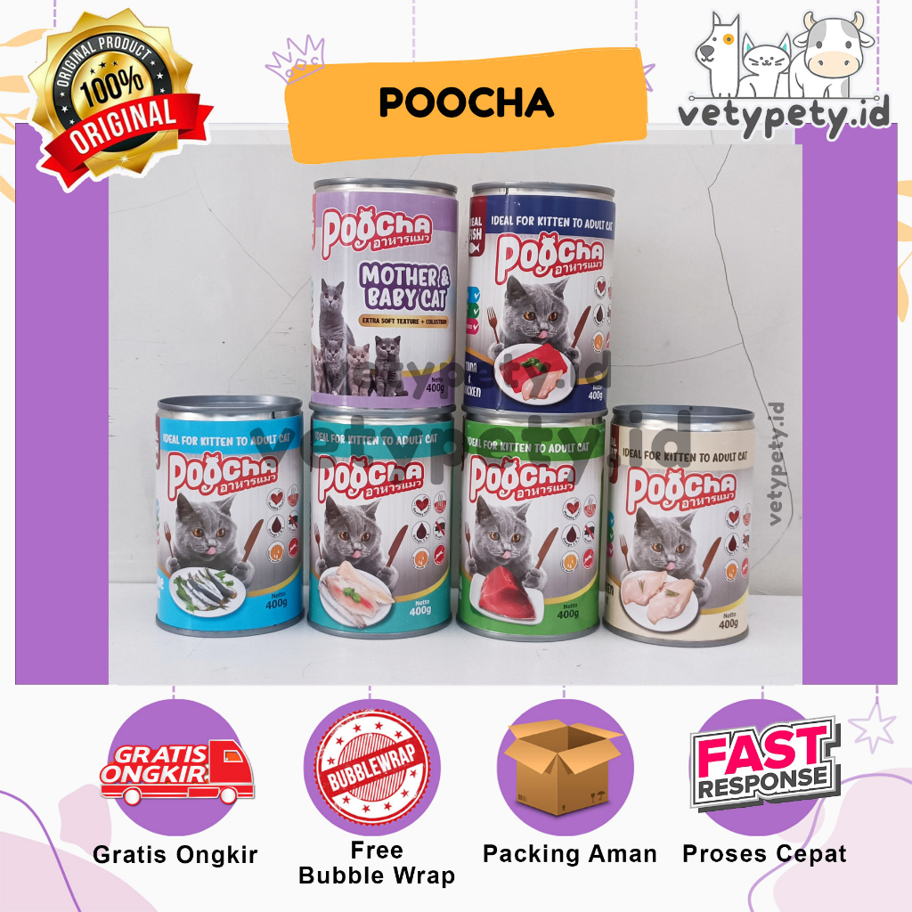 Jual Poocha Wet Food Makanan Kucing Basah Tuna Sardine Chicken Mother ...