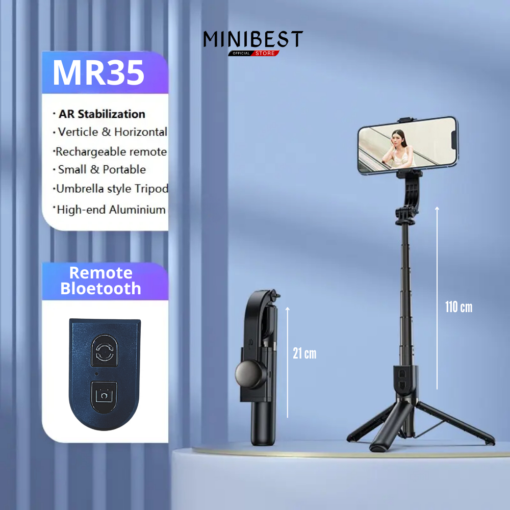 Jual MINIBEST MR35 Tongsis Tripod Gimbal Stabilizer Bluetooth Selfie ...