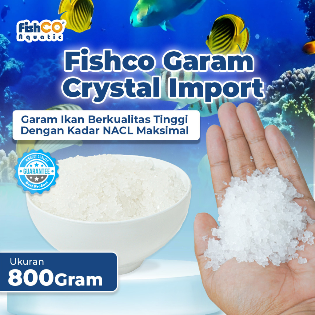 Jual Garam Ikan Kristal Crystal Bening Fish Salt Australia 800 gram ...