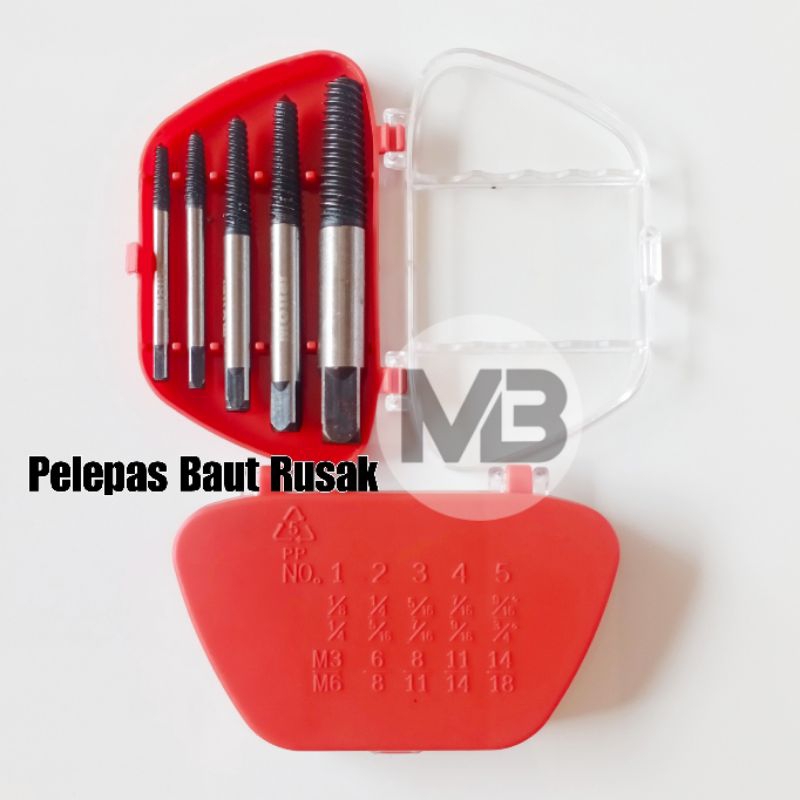 Jual Mata Bor Pembuka Baut Rusak / Patah l Hand Tap Drill Screw Bolt Extractor | Shopee Indonesia