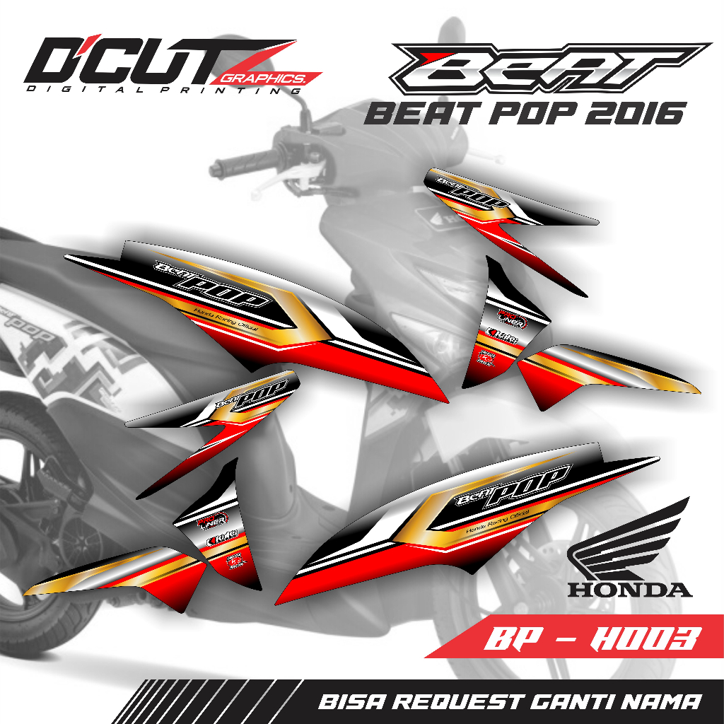 Jual Striping Honda Beat POP 2016 ( BP - H003 ) | Shopee Indonesia