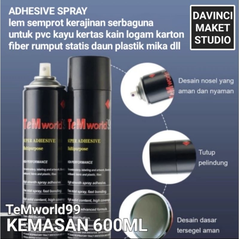 Jual Lem Semprot Super 99 88 Diorama Maket - Adhesive Spray Glue 600ml ...