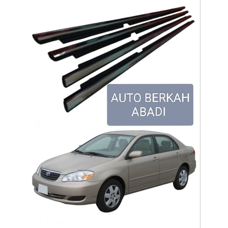 Jual pelipit kaca/list kaca corolla great /altis 2001-2006 1set 4pcs ...