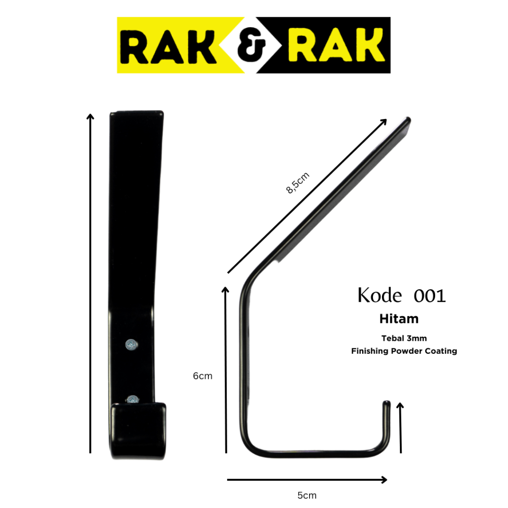 Jual Besi Pengait Single Atas dan Bawah/ Hook Kapstok Mini Anti Karat ...