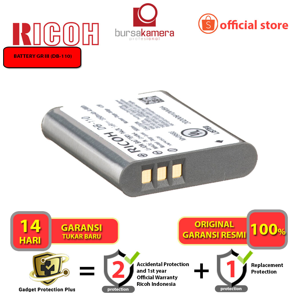 Jual Ricoh DB-110 Rechargeable Lithium-Ion Battery (3.6V, 1350mAh ...