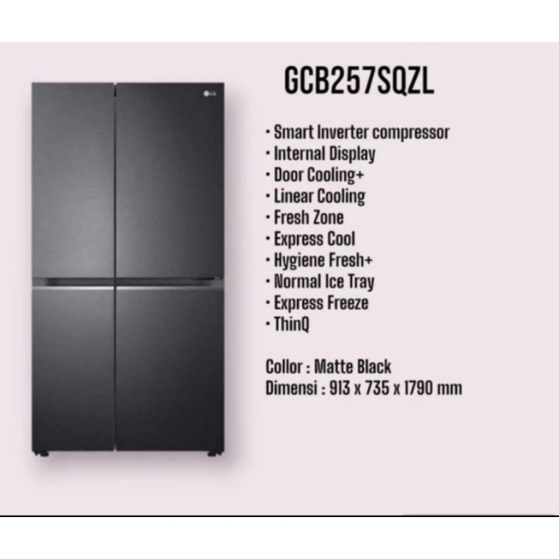 Jual KULKAS LG 257S SQZL SIDE BY SIDE INVETER | Shopee Indonesia