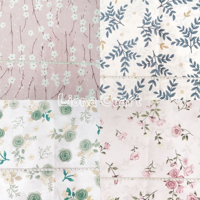 Jual Kain Katun Shabby Bunga Flower Lebar 240cm Dijual Meteran | Shopee ...