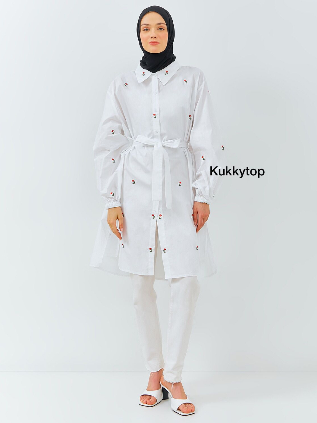 Jual Kukky Top Tunik Katun Premium Bordir Bunga Bunga Alba Dress Wanita ...