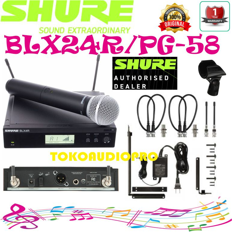 Jual Mic Wireless Shure BLX24R/PG58 Handheld Wireless Microphone Original | Shopee Indonesia