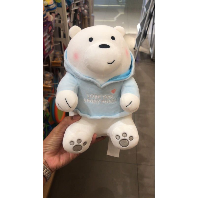 Jual Miniso x We Bare Bears Plush Toy with Hoodie - Ice Bear | Shopee ...