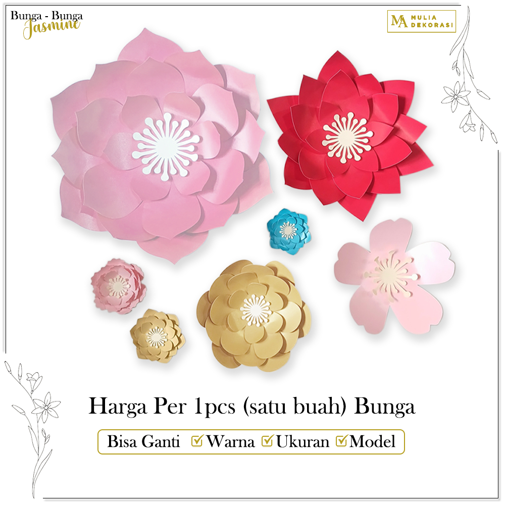 Jual Paper Flower Hiasan Dekorasi Lamaran Nikahan Bunga Kertas Karton ...