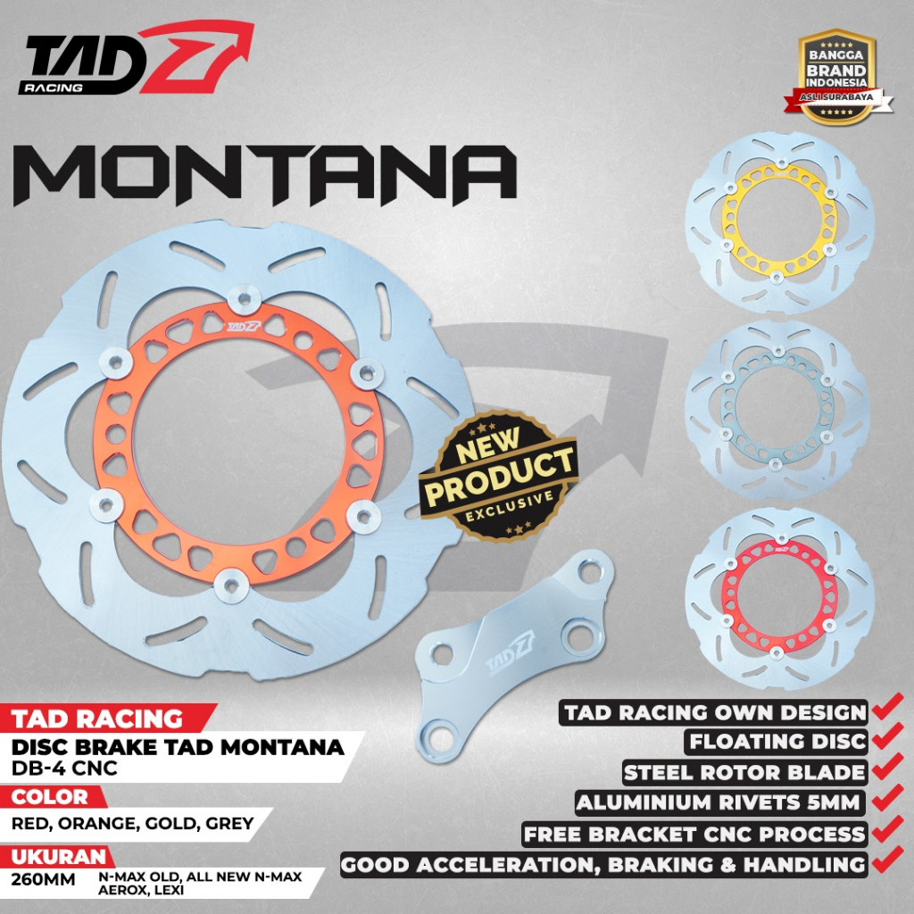 Jual DISC BRAKE TAD MONTANA DB-4 CNC 260MM NMAX OLD /ALL NEW NMAX/AEROX ...