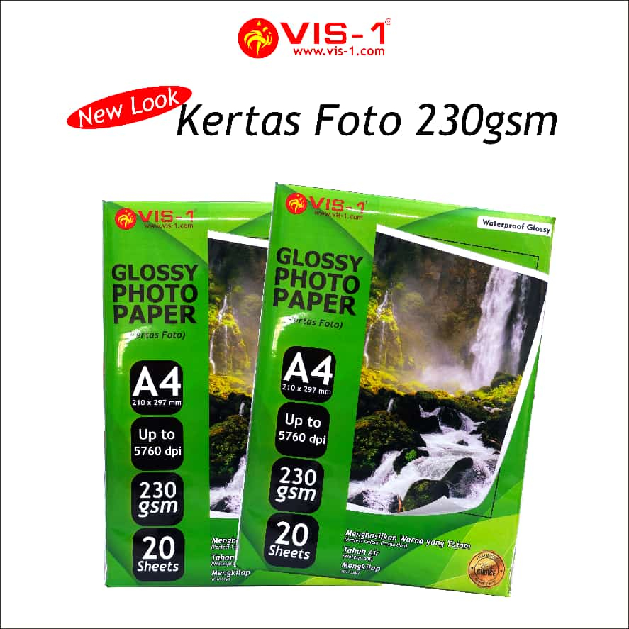 Jual Kertas Foto Glossy A4 / Kertas Glossy Photo Paper VIS-1 A4 230GSM ...