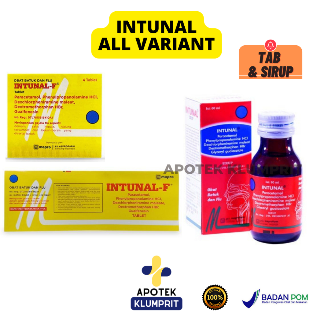 Jual ALL VARIAN INTUNAL / TABLET / SIRUP/ BATUK / FLU / DEMAM / INTUNAL ...
