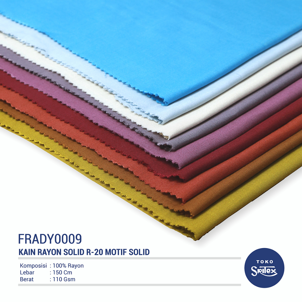 Jual Toko Sritex Kain Rayon Plain Dyed Premium Ekspor, R20. Harga per ...